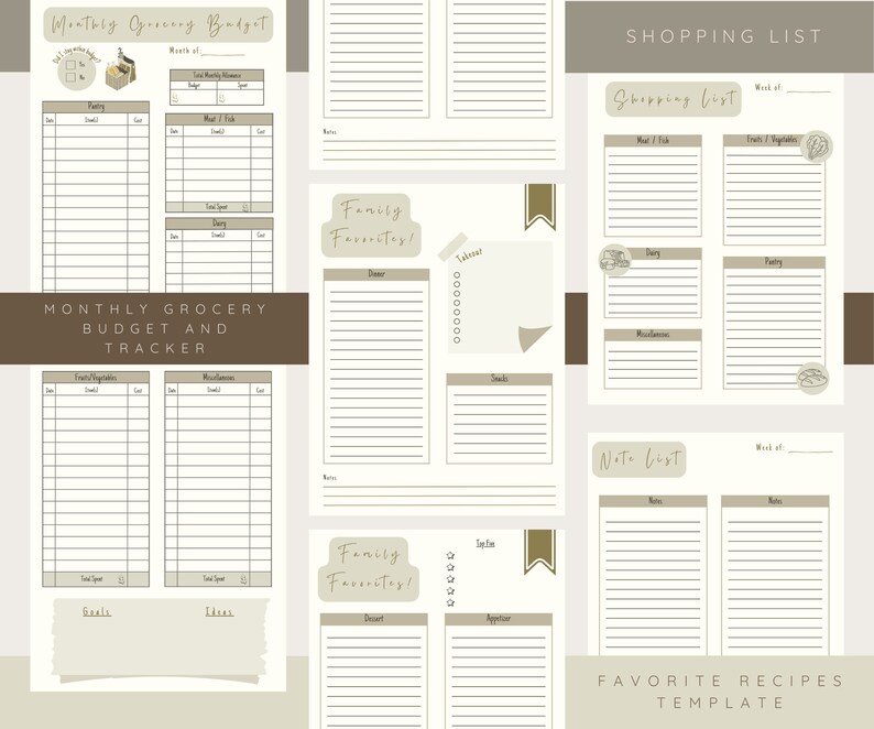 Simple Meal Planner Modern Bundle - Etsy