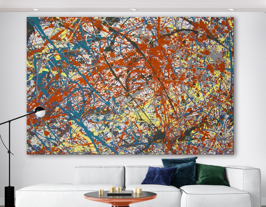 Jackson Pollock Impressão em tela sem título, brilhante e colorida ...