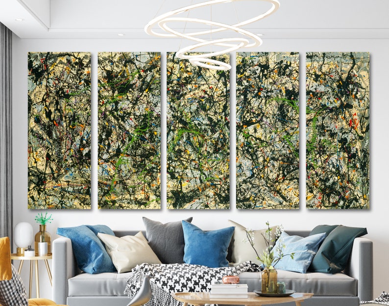 Jackson Pollock Lucifer Abstract Art Print on Canvas Bright Colorful ...