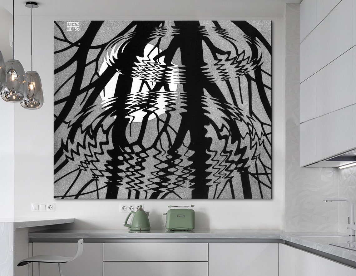 M.c.escher Rippled Surface bool 367 Print Canvas Famous Modern Living ...