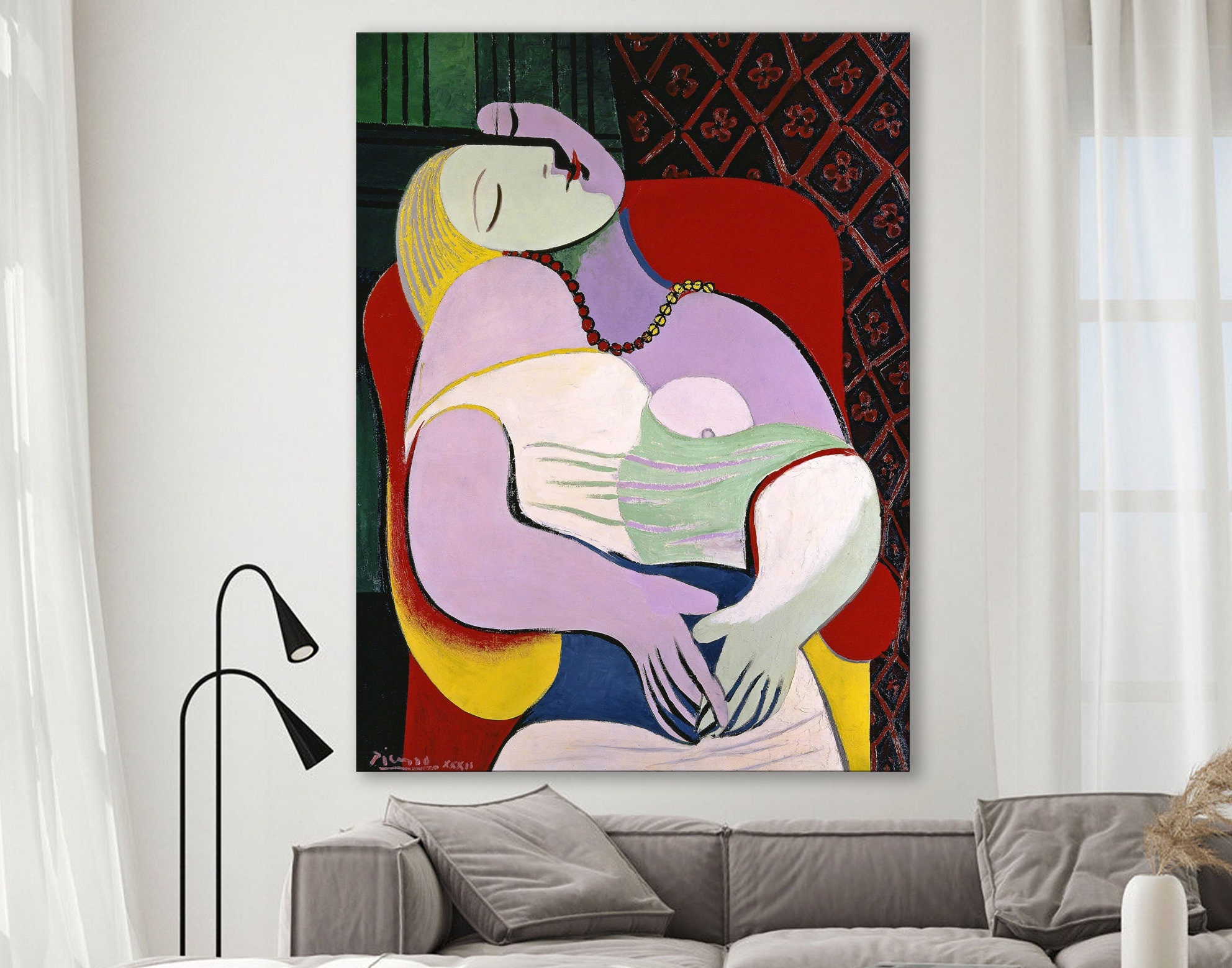 Pablo Picasso Le Reve the Dream Bright Print on Canvas Expensive ...