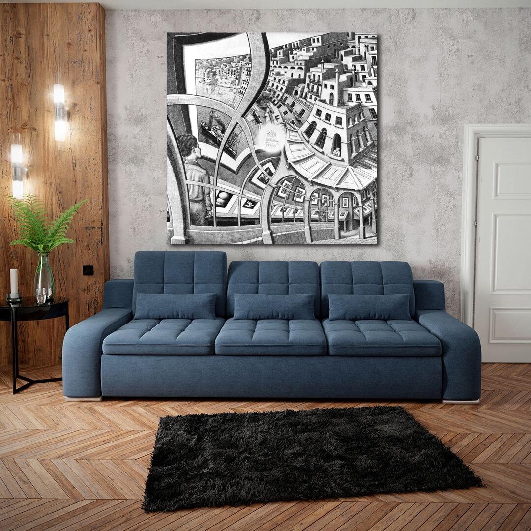 M.C. Escher Print Gallery Print on Canvas Bright Living Room Modern ...