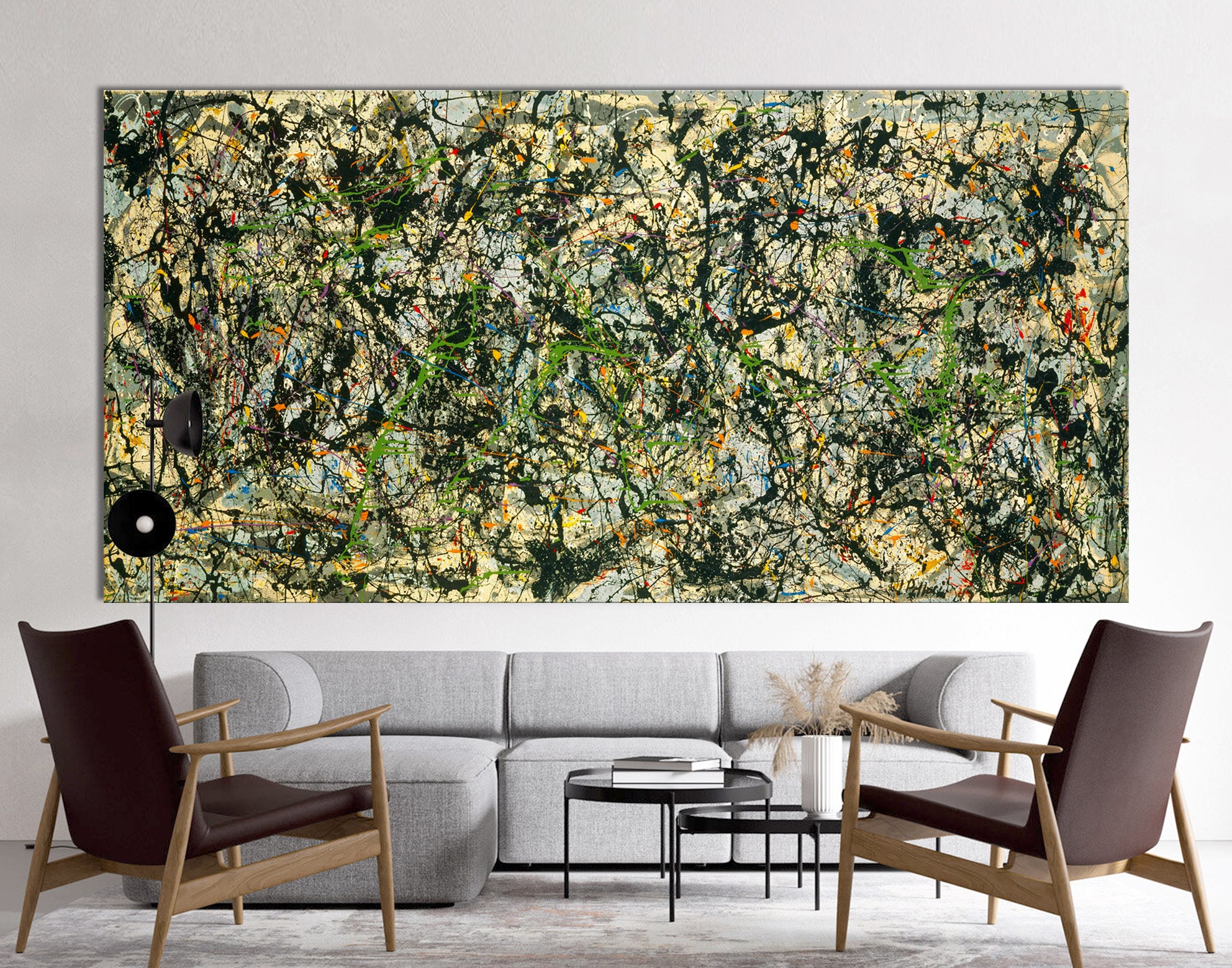 Jackson Pollock Lucifer Abstract Art Print on Canvas Bright Colorful ...