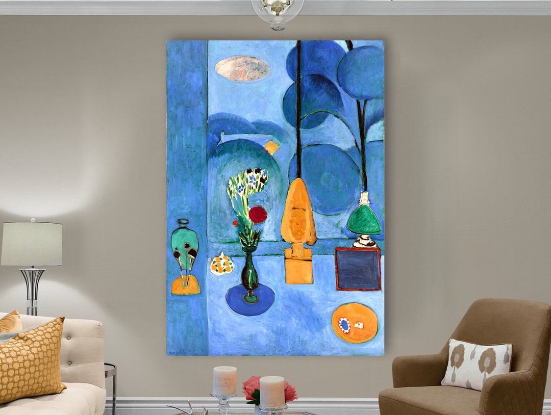 Henri Matisse the Blue Window Print on Canvas Bright Colorful Living ...