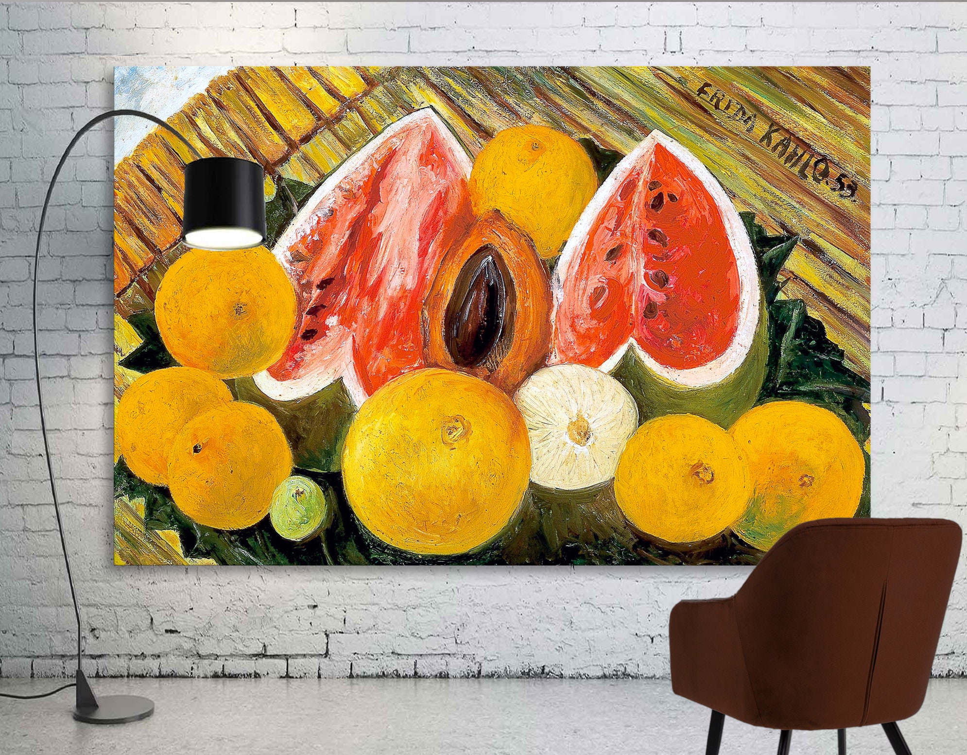 Frida Kahlo Stillleben mit Wassermelonen Druck auf Leinwand Helle Bunte ...