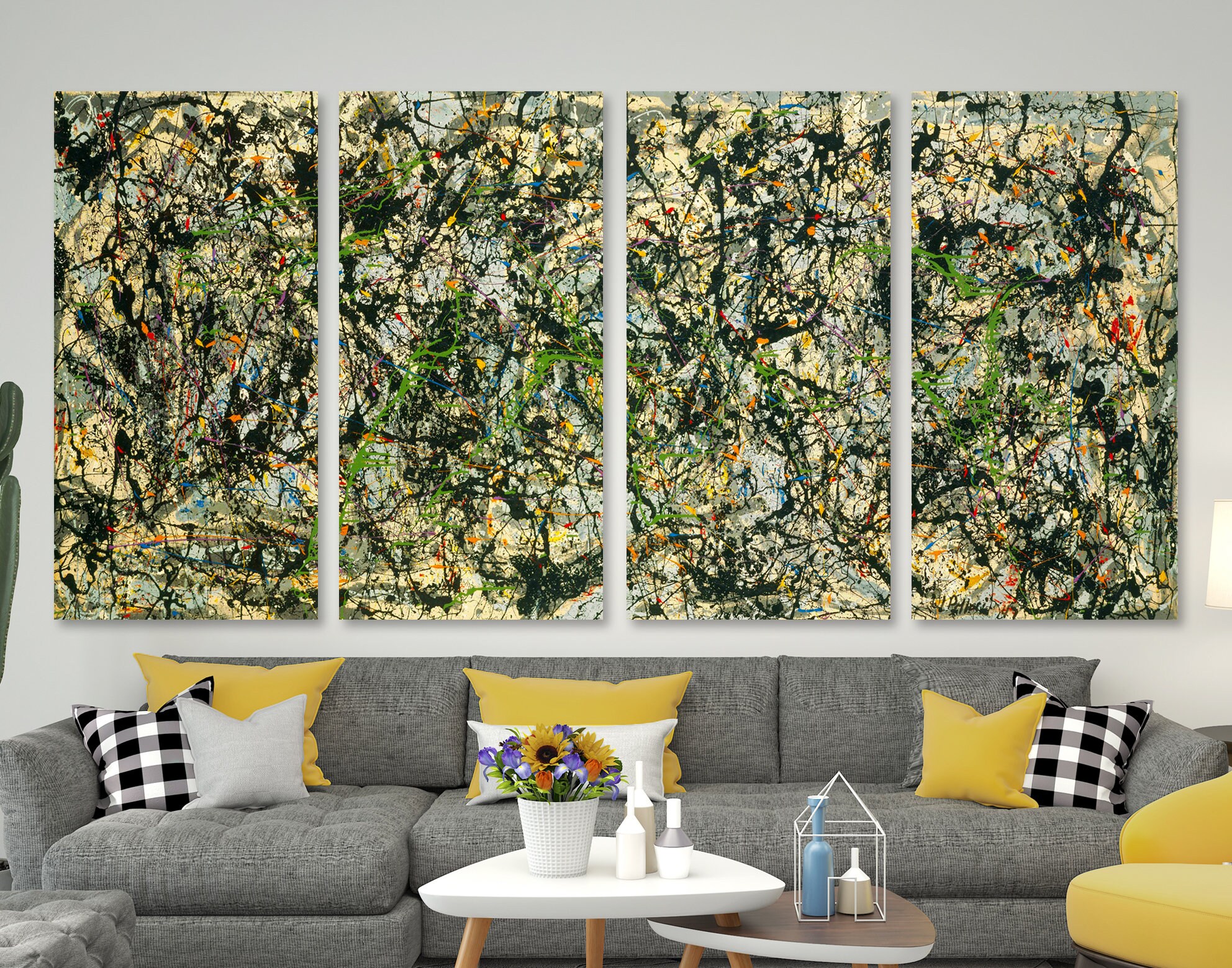 Jackson Pollock Lucifer Abstract Art Print on Canvas Bright Colorful ...