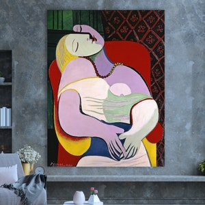 Pablo Picasso Le Reve (the Dream) Bright Print on Canvas Expensive ...