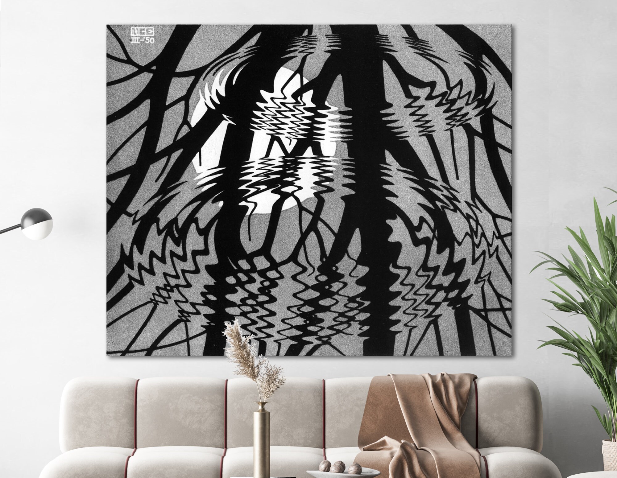 M.c.escher Rippled Surface (bool 367) Print Canvas Famous Modern Living ...