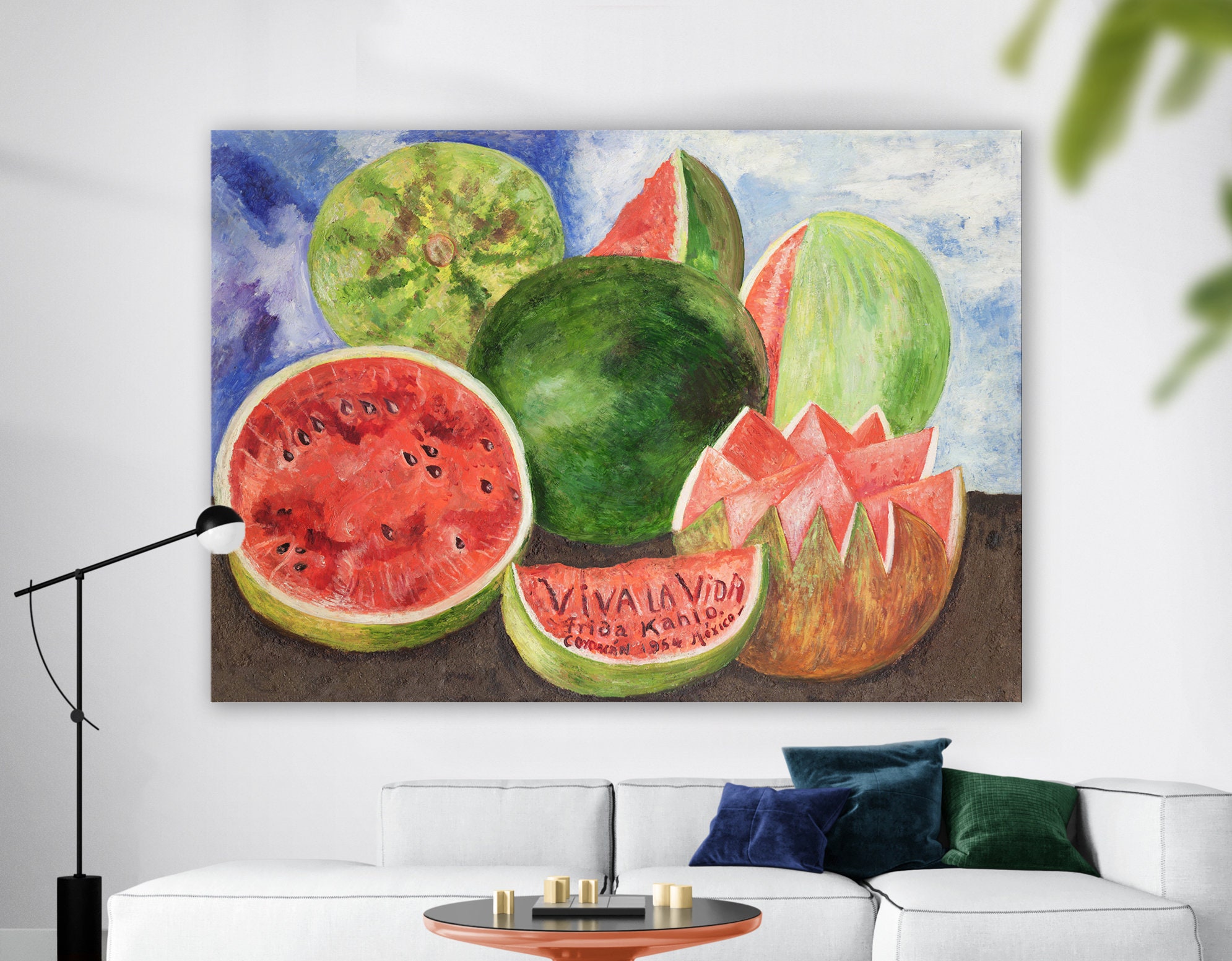 Frida Kahlo Viva La Vida Watermelons Print Canvas Bright Colorful ...