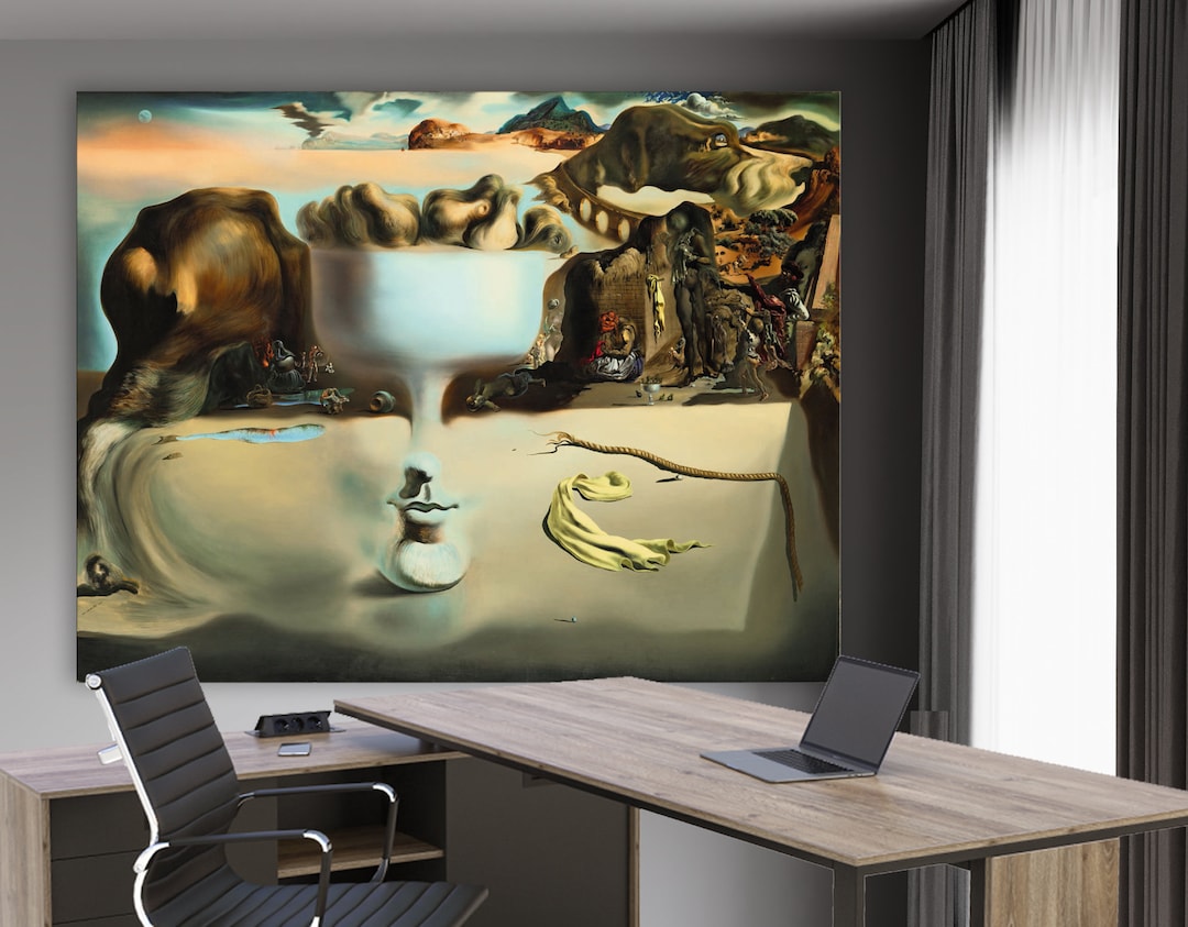 Salvador Dali Apparition of Face and Fruit Dish on a Beach Print on ...