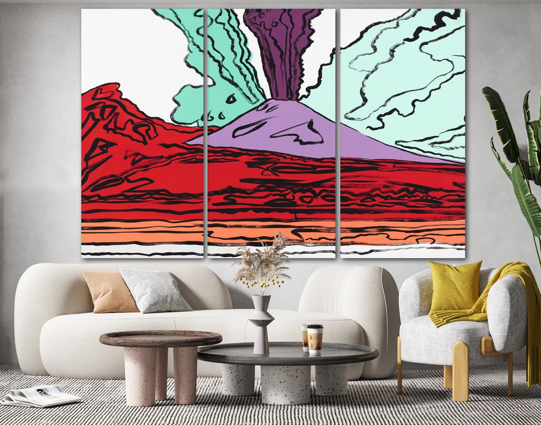 Andy Warhol Vesuvius Colorful Bright Canvas Print Living Room Extra ...