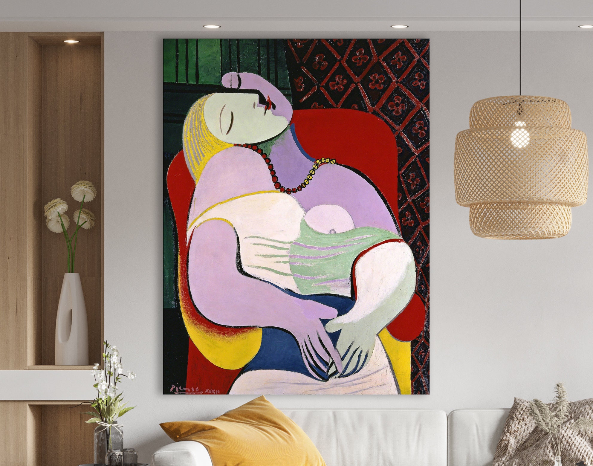 Pablo Picasso Le Reve the Dream Bright Print on Canvas Expensive ...