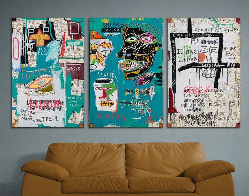 Ishtar King of Street Art Abstract Canvas Painting Bright Colorful ...