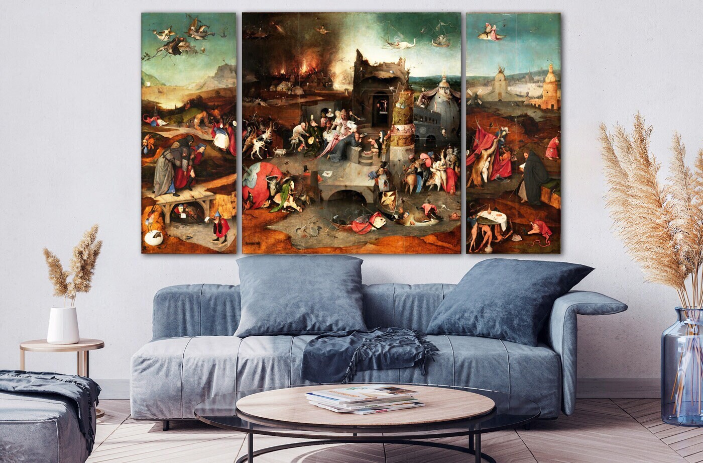 Hieronymus Bosch Triptych of the Temptation of Saint Anthony Canvas ...