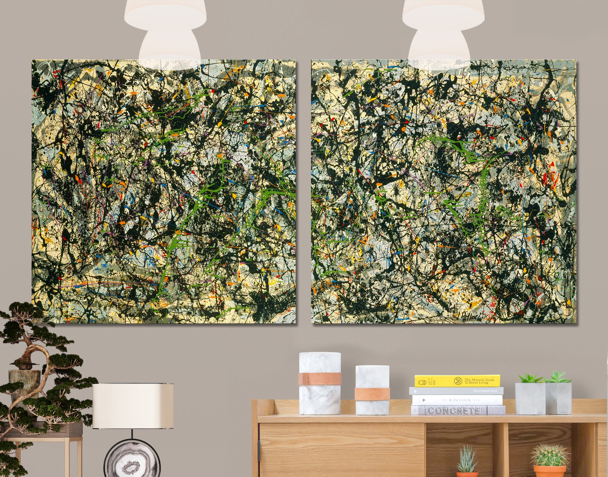 Jackson Pollock Lucifer Abstract Art Print on Canvas Bright Colorful ...