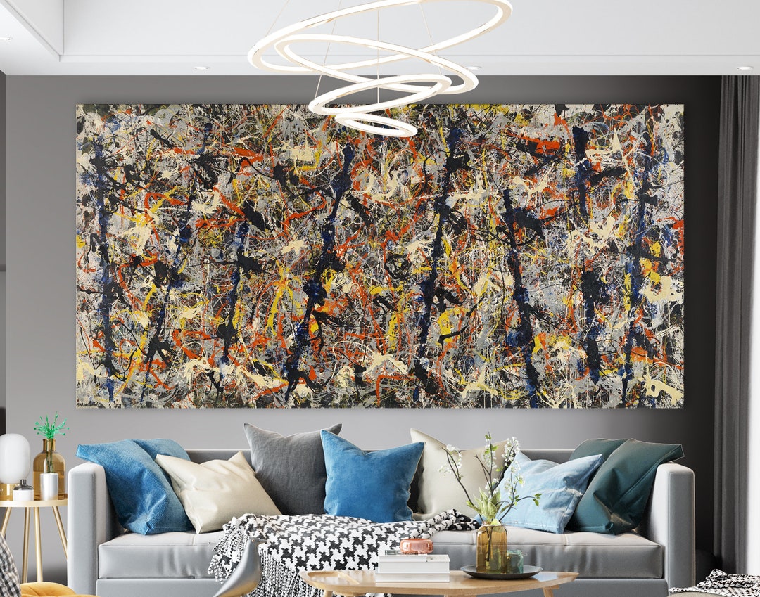 Jackson Pollock Blue Poles (no. 11) Print on Canvas Abstract Famous ...