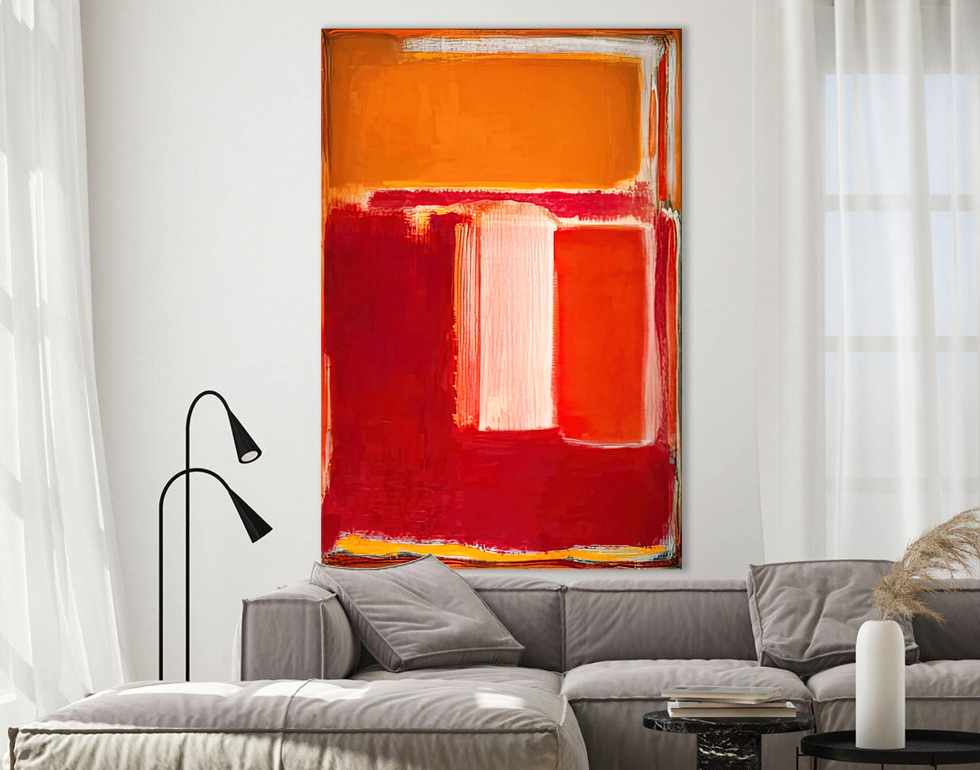 Mark Rothko Yellow Cherry Orange Print on Canvas Bright Colorful Living ...