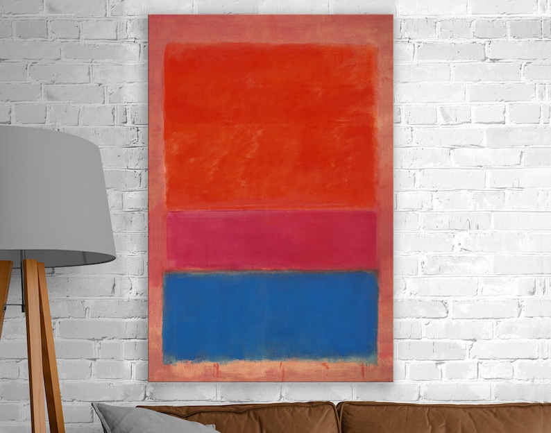 Mark Rothko Nr. 1 Royal Rot und Blau Druck auf Leinwand, leuchtend bunt ...