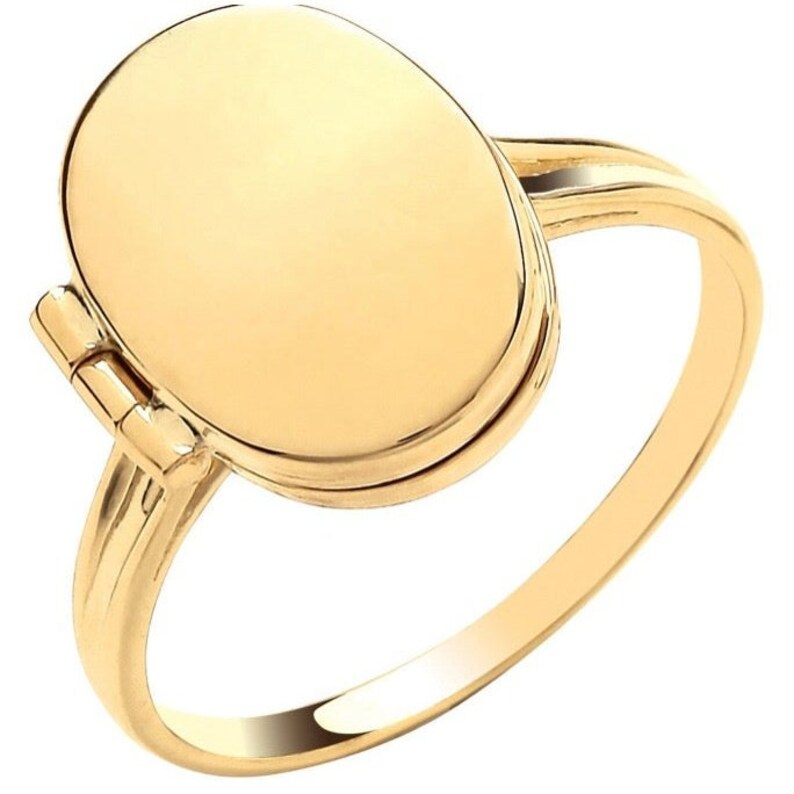 9ct Gold Oval Locket Keep Safe Ring -BARRETT JEWELLERY - Etsy
