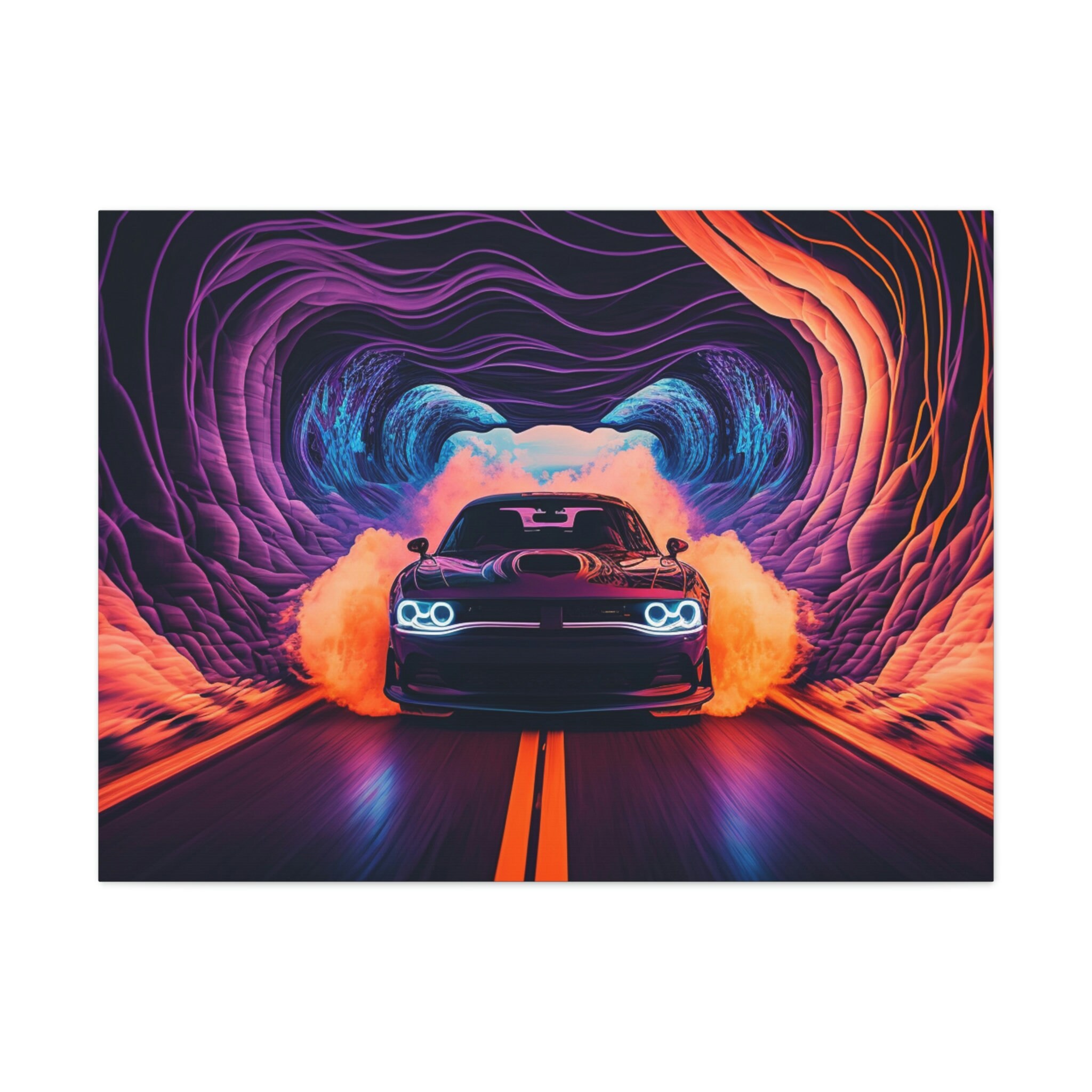 Ready to Hang Canvas Neon Hellcat Home Decor Office Decor Wall Art - Etsy