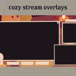 Cozy Animated Stream Overlay Pack / VTUBER Stream Overlay Package ...