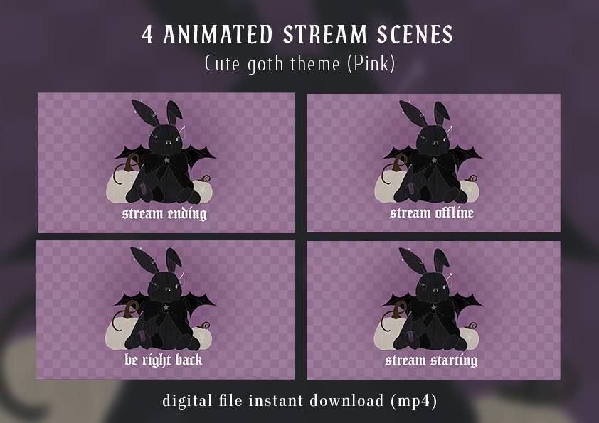 Pastal Goth Animated Scenes Stream PINK VERSION/ Cute Goth /cute ...