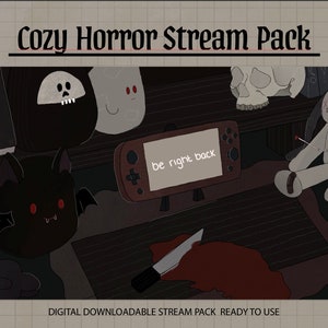 Cozyhorror Animated Stream Overlay Pack / VTUBER Stream Overlay Package ...
