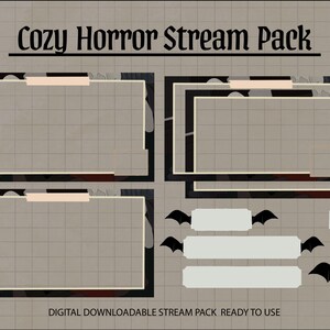 Cozyhorror Animated Stream Overlay Pack / VTUBER Stream Overlay Package ...