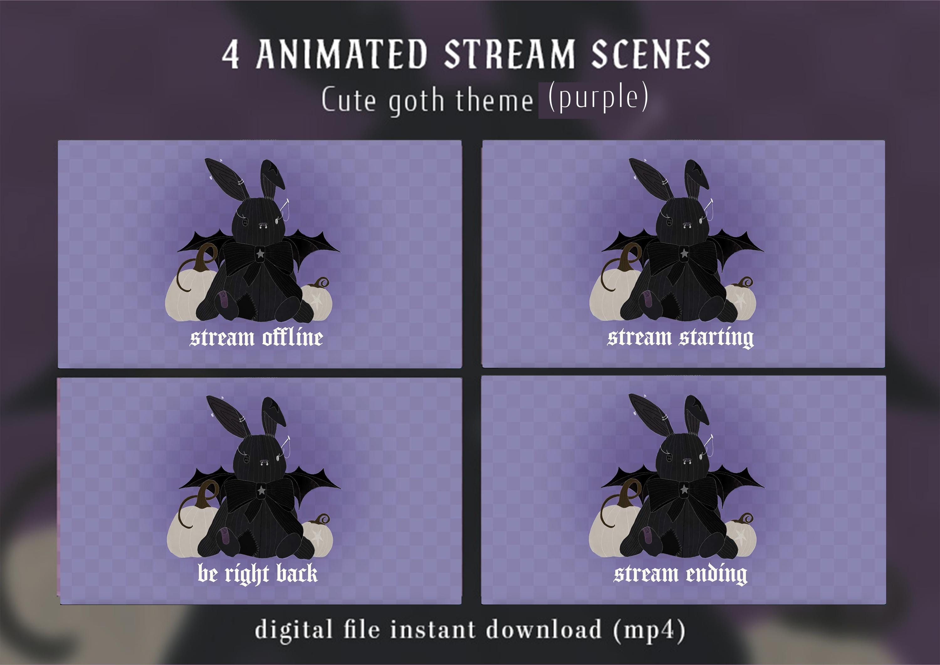 Pastal Goth Animated Scenes Stream PURPLE VERSION/ Cute Goth /cute ...