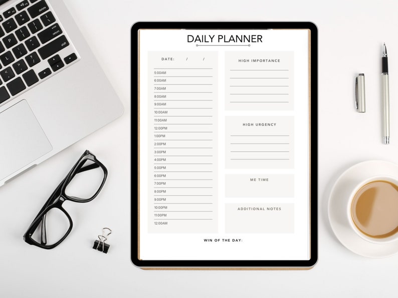 Time Management Tracker and Schedule for Day, Week, Month; Planner for ...