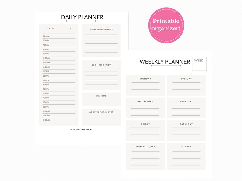 Time Management Tracker and Schedule for Day, Week, Month; Planner for ...