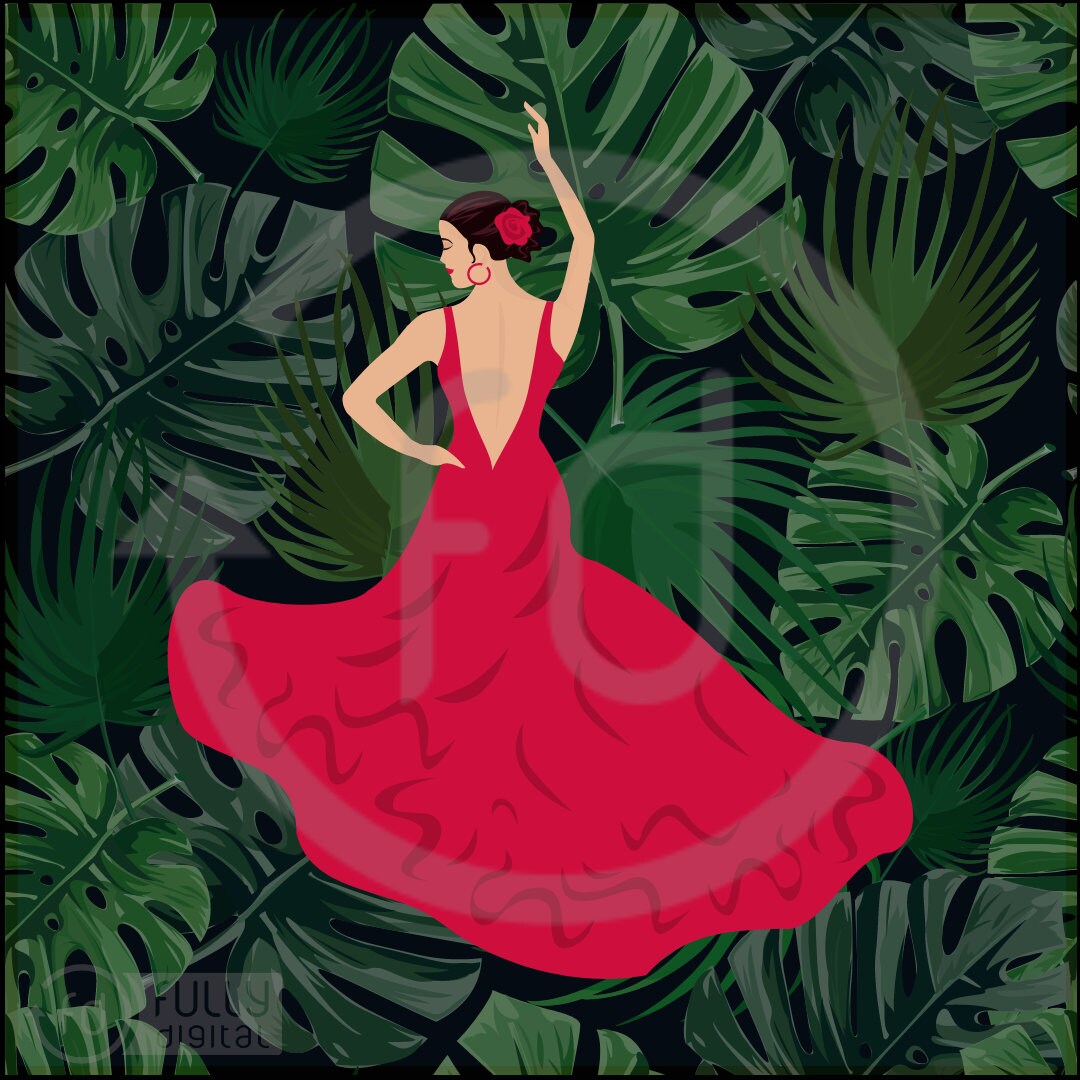 Flamenco Dancer. Spanish Dancer Clip Art. Woman Andalusia, Seville ...