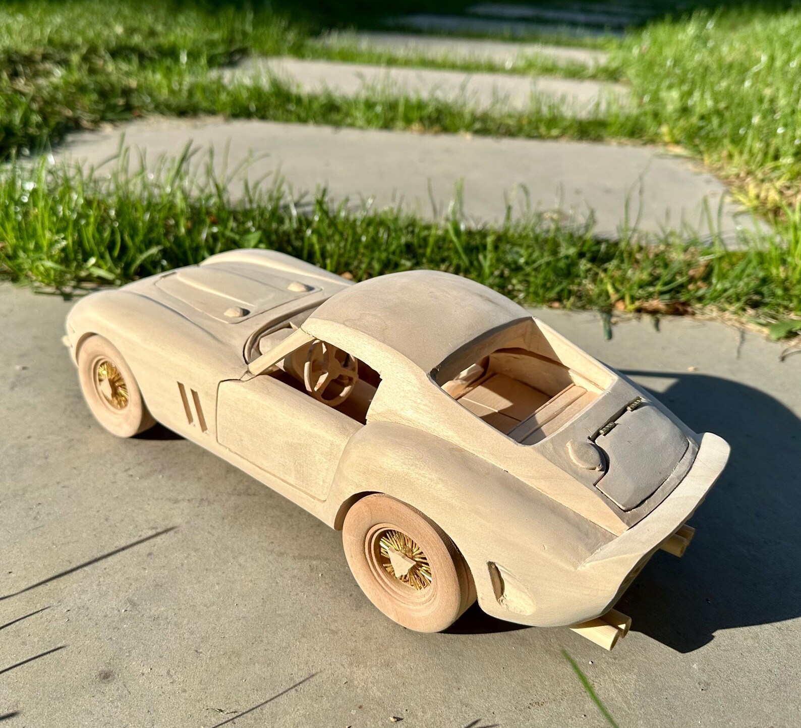 Handmade Ferrari 250 GTO Wooden Car Model, Natural Lime Wood - Etsy