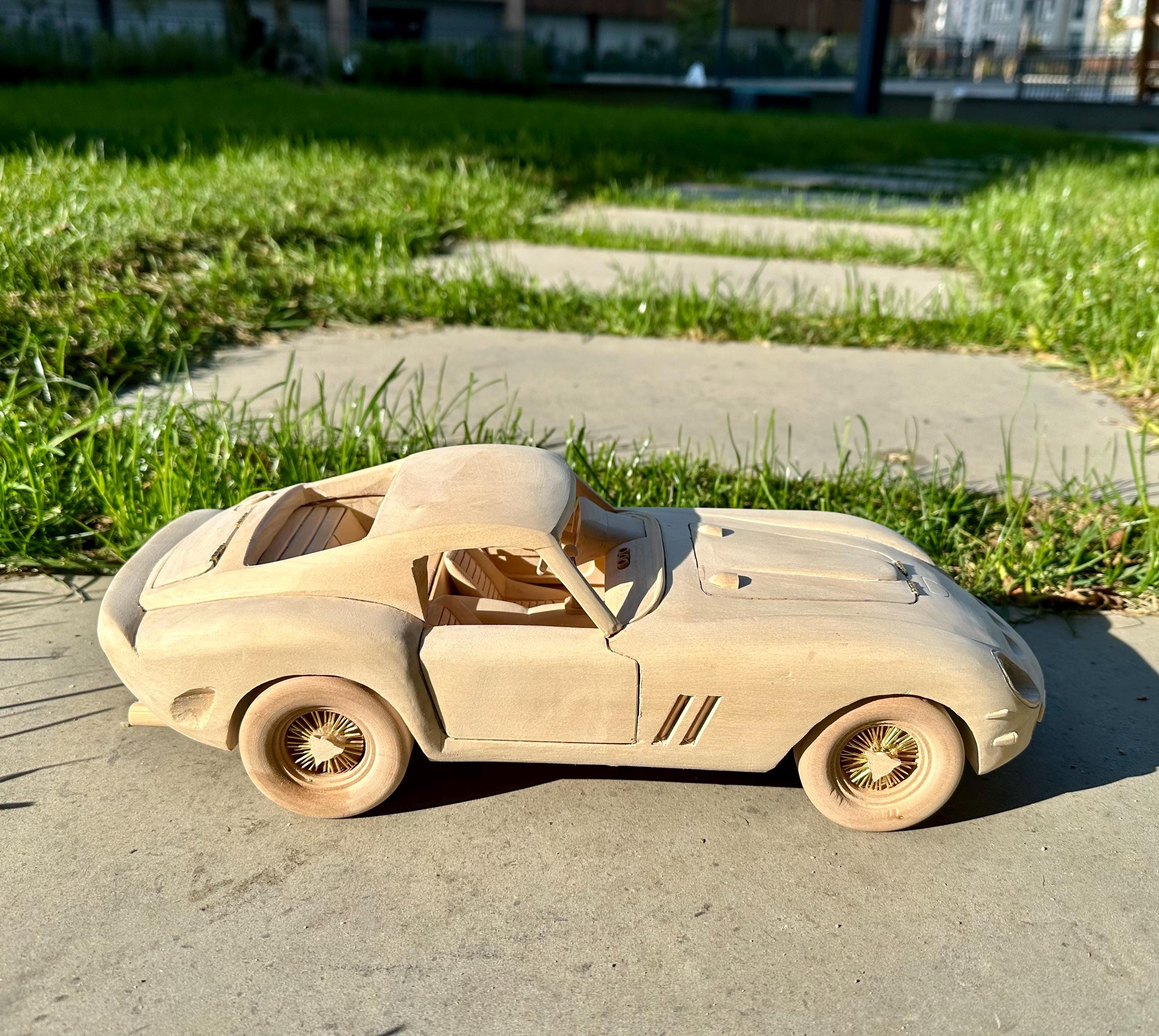 Handmade Ferrari 250 GTO Wooden Car Model, Natural Lime Wood - Etsy
