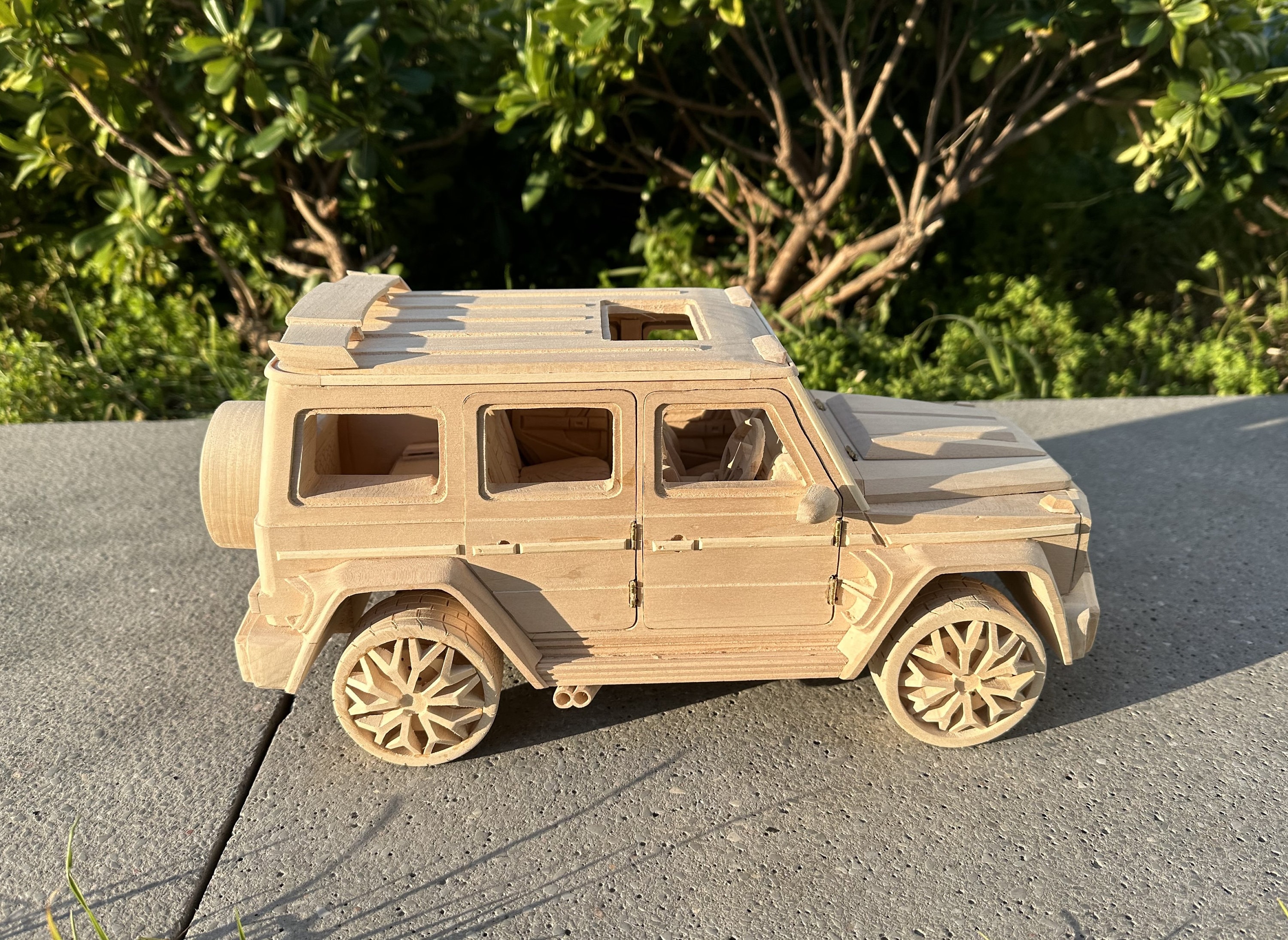 Mercedes G63 Brabus Carmodel 1:13 Scale, Handcrafted From Natural Wood ...