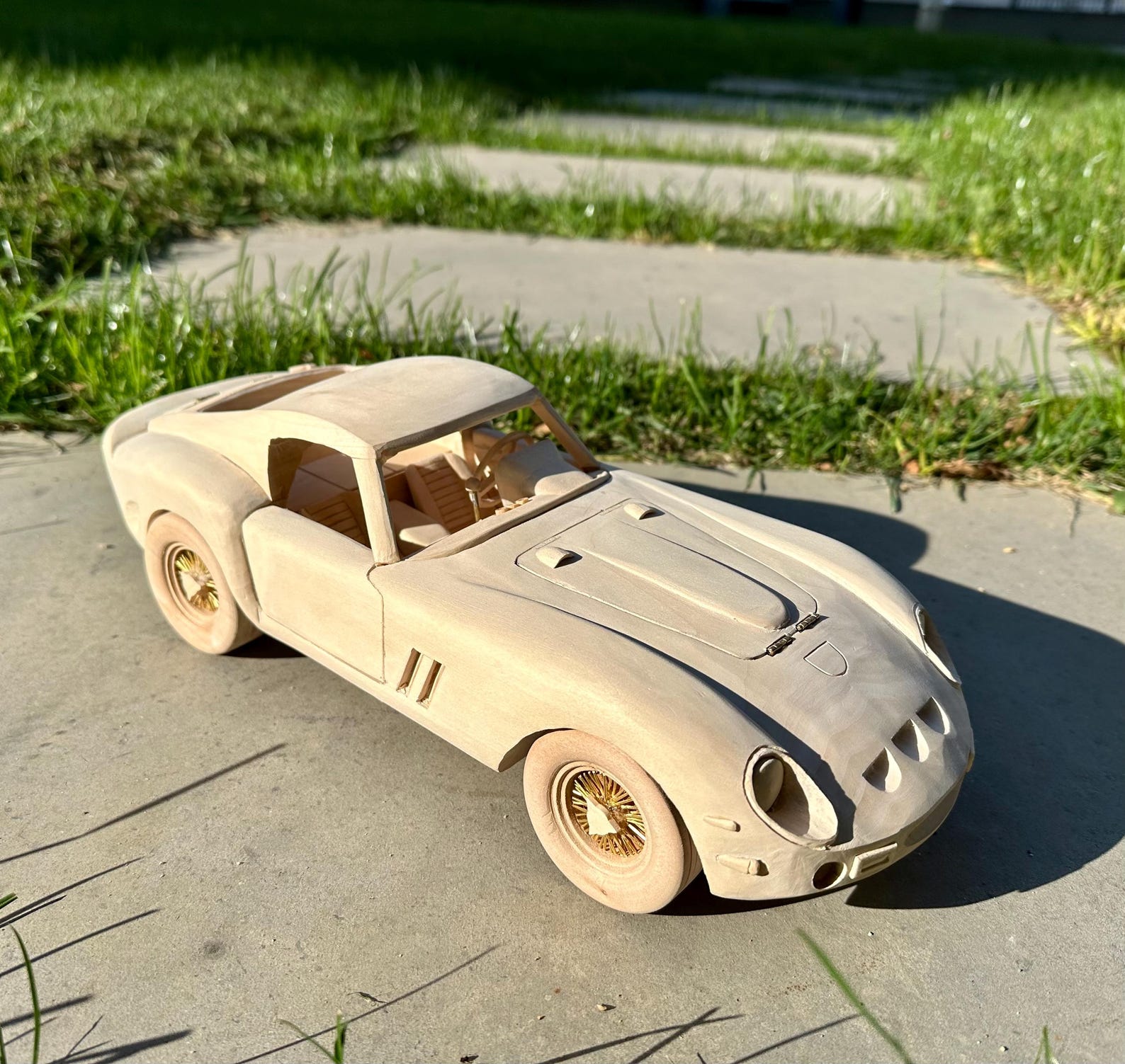 Handmade Ferrari 250 GTO Wooden Car Model, Natural Lime Wood - Etsy