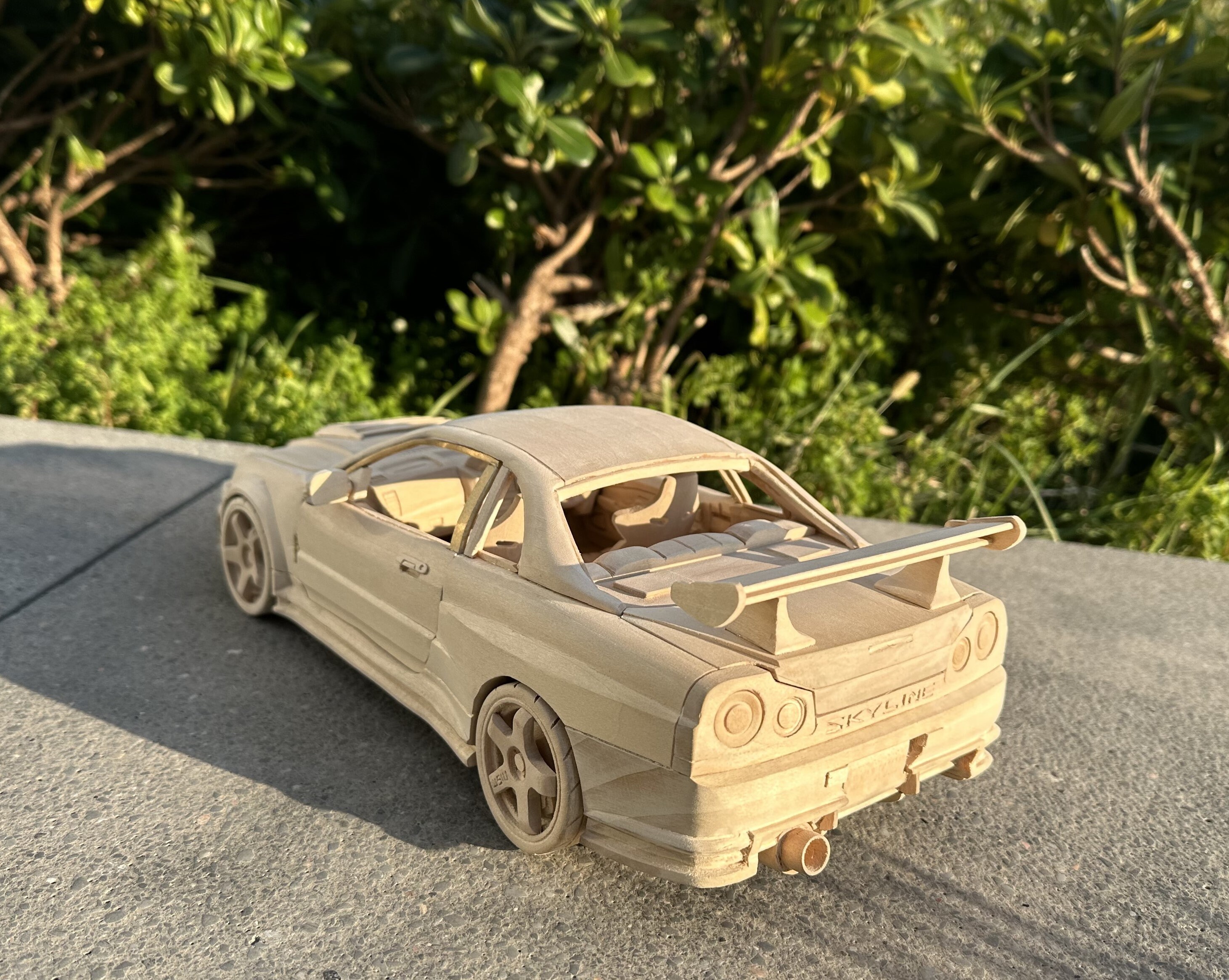 Nissan Skyline GTR, R34, 1/13 Scale, Wooden Car, Handcrafted Toys ...