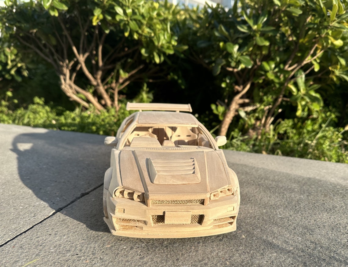 Nissan Skyline GTR, R34, 1/13 Scale, Wooden Car, Handcrafted Toys ...