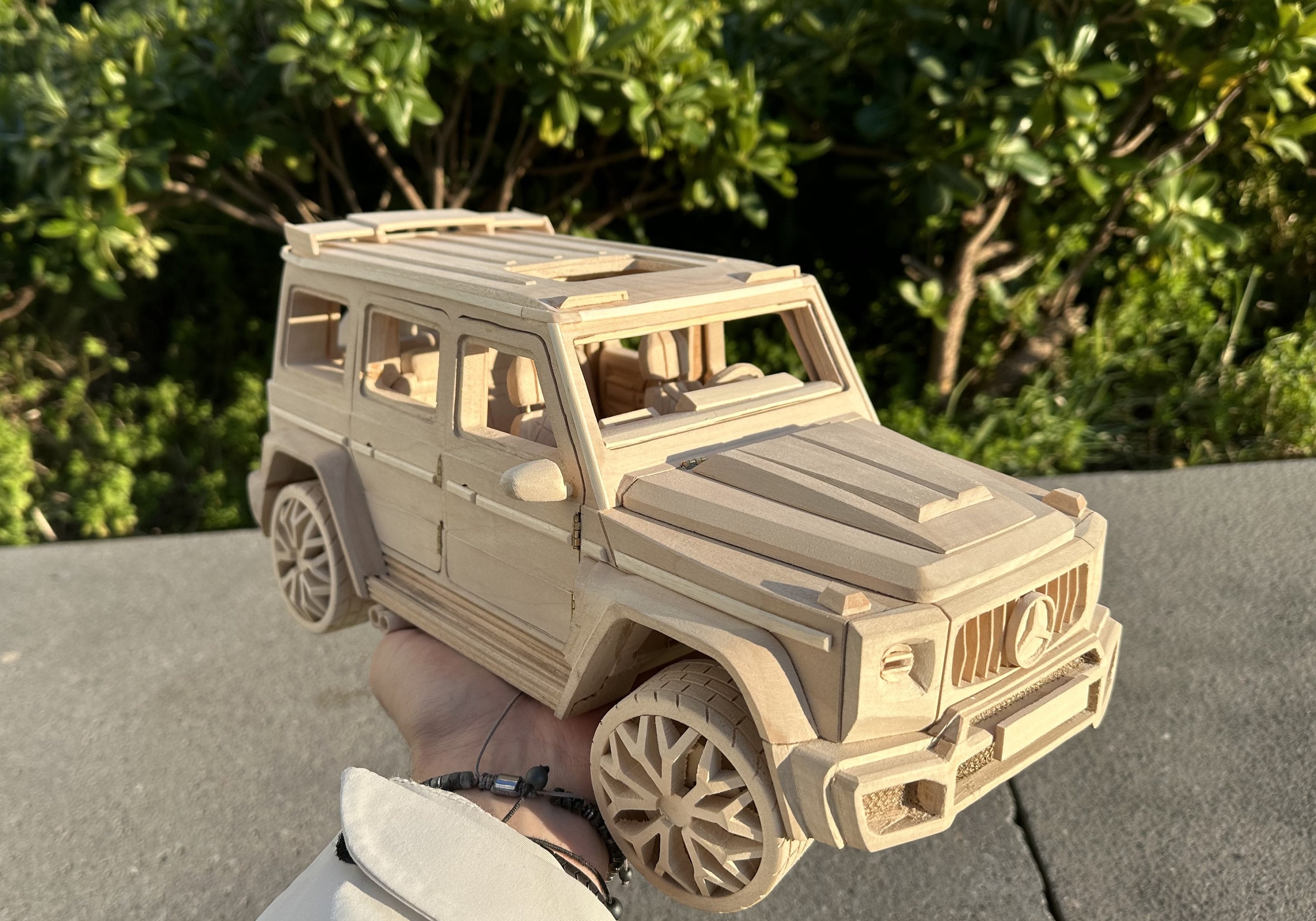 Mercedes G63 Brabus Carmodel 1:13 Scale, Handcrafted From Natural Wood ...