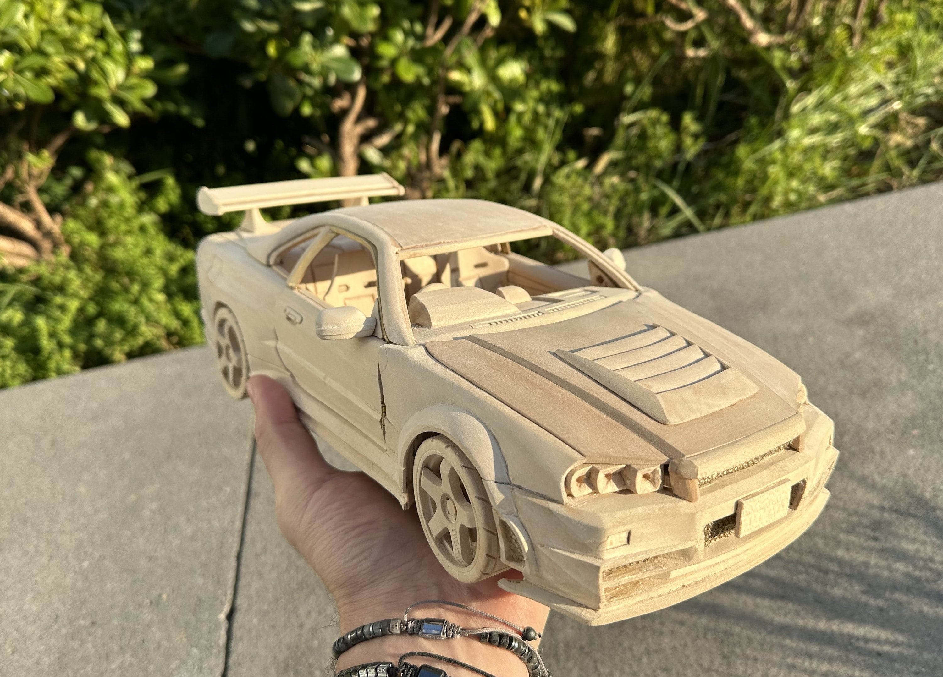 Nissan Skyline GTR, R34, 1/13 Scale, Wooden Car, Handcrafted Toys ...