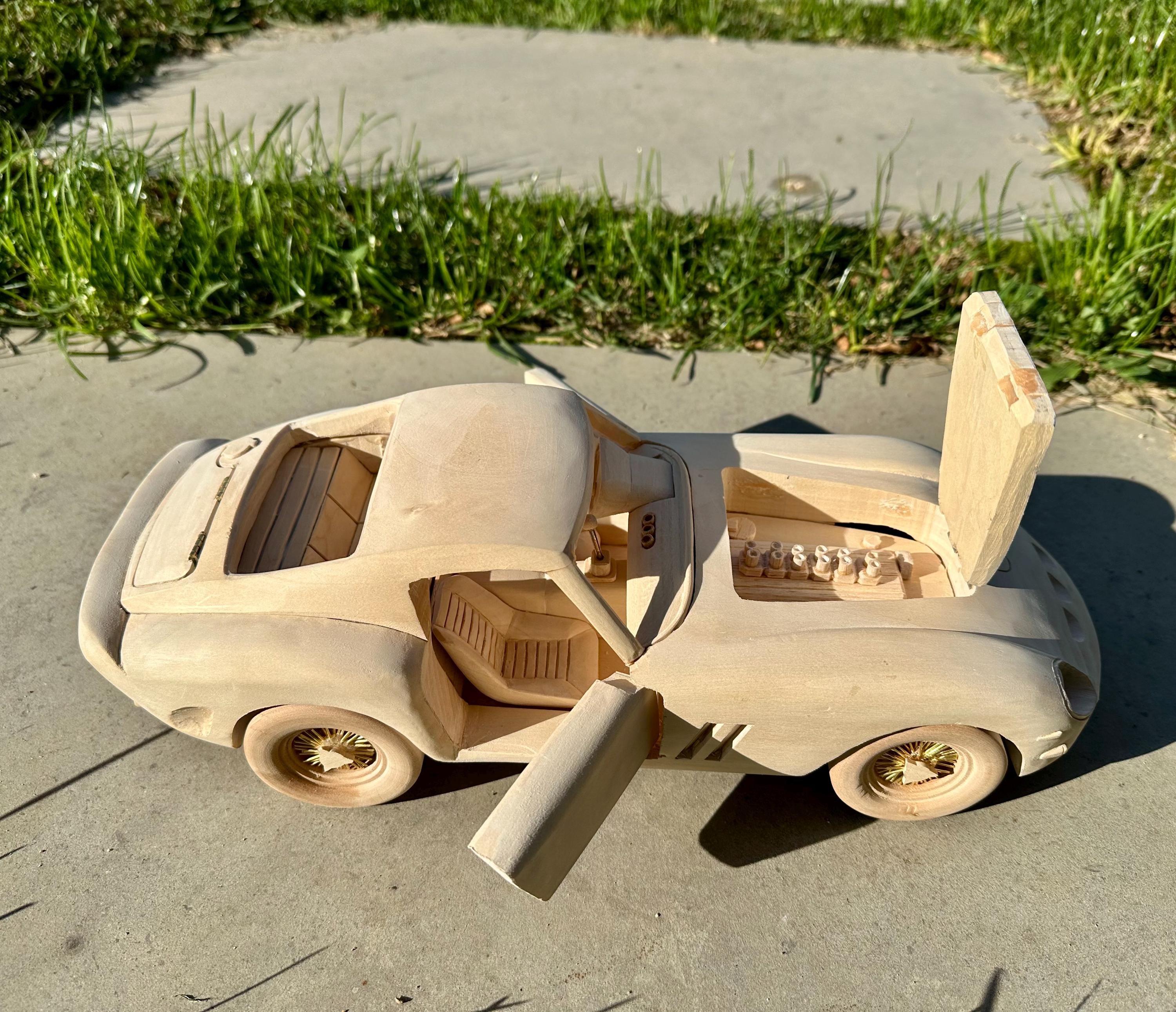Handmade Ferrari 250 GTO Wooden Car Model, Natural Lime Wood - Etsy
