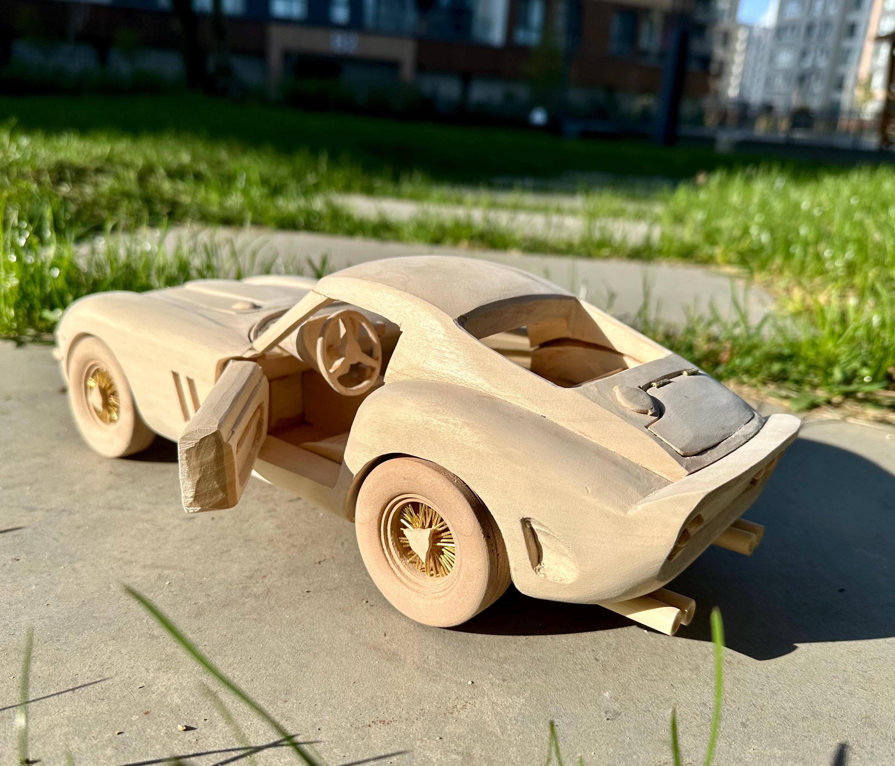 Handmade Ferrari 250 GTO Wooden Car Model, Natural Lime Wood - Etsy