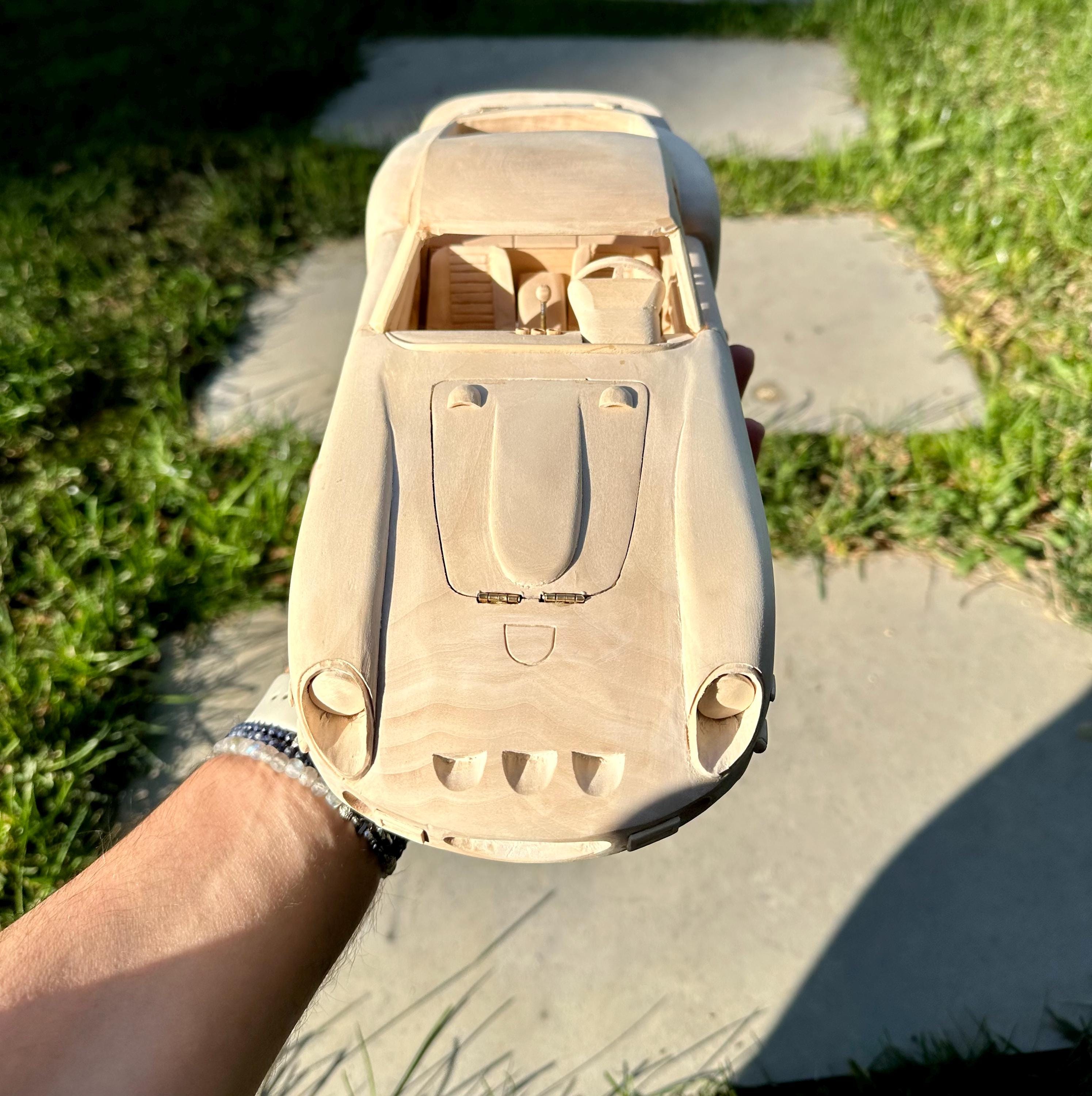 Handmade Ferrari 250 GTO Wooden Car Model, Natural Lime Wood - Etsy