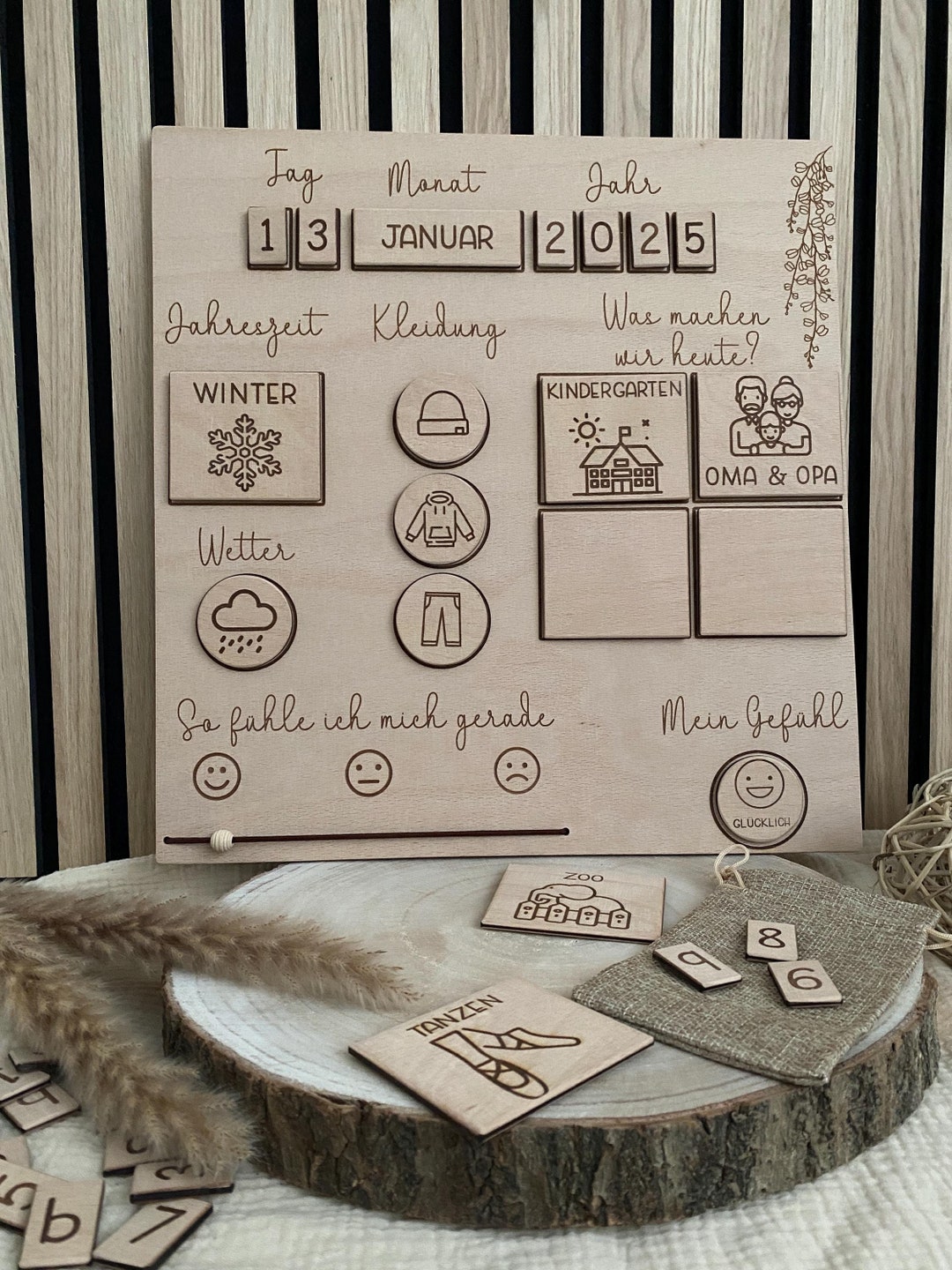 Infinite Calendar Children Wooden Calendar Premium Daily Routines ...