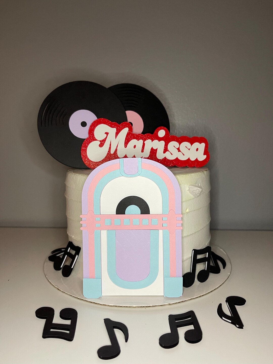 Retro 1950s Cake Topper, Grease Inspired, Movie, Jukebox, - Etsy