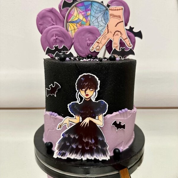 Wednesday Addams Cake Image - Etsy
