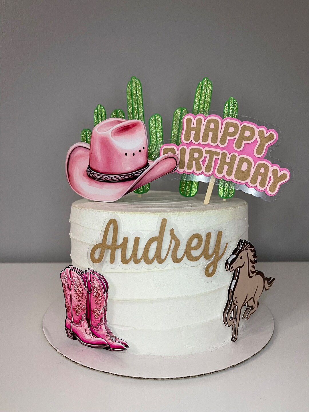Cowgirl Inspired Cake Topper Cowboy Inspired Cake Topper Girl Birthday ...