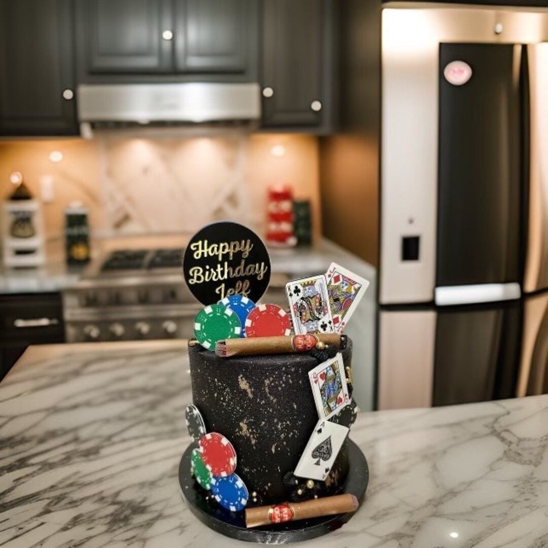 Poker Inspired Cake Topper Casino Inspired Cake Topper Poker Player ...