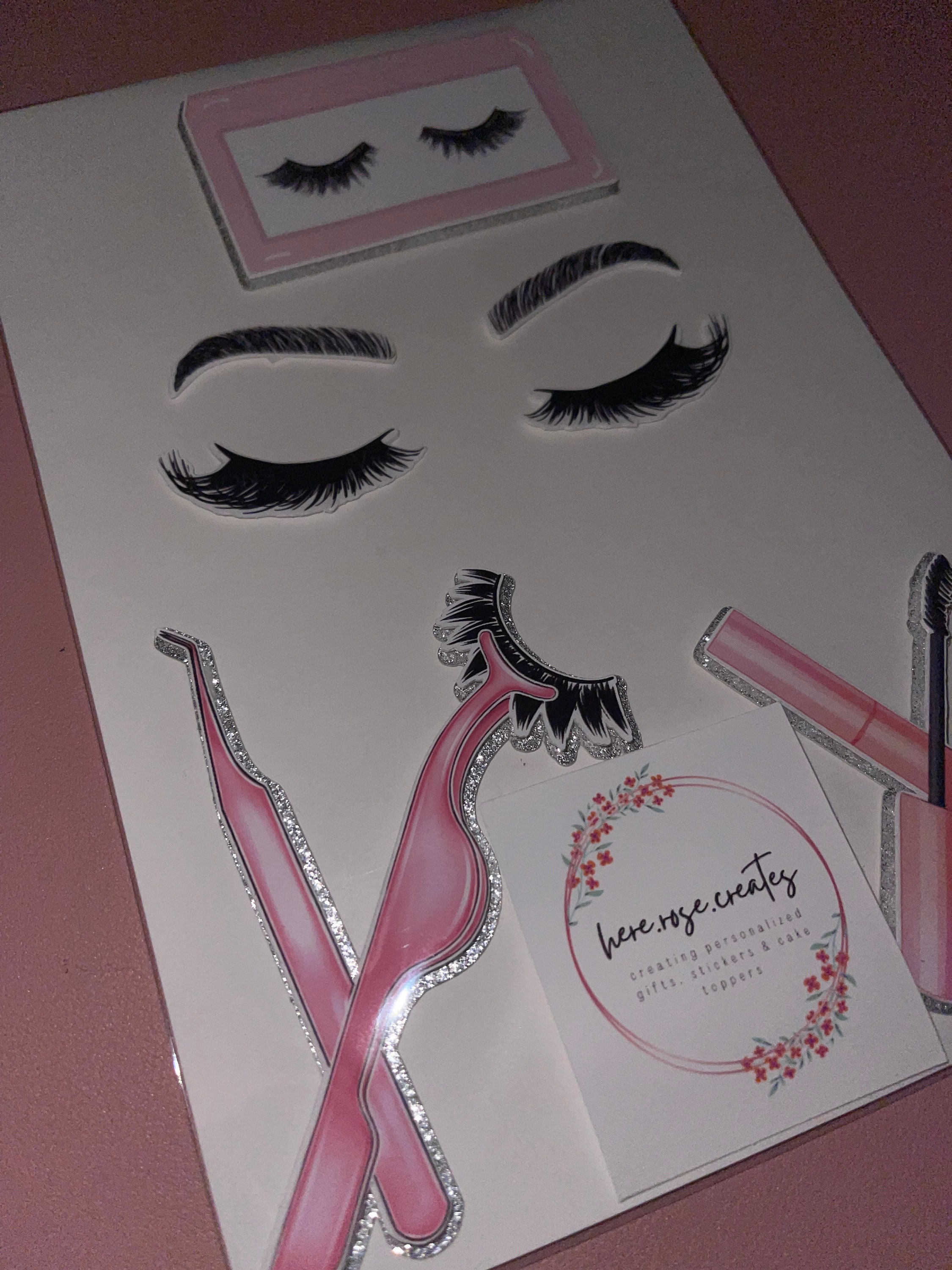 Lash Tech Theme Cake Topper Makeup Cake Topper - Etsy