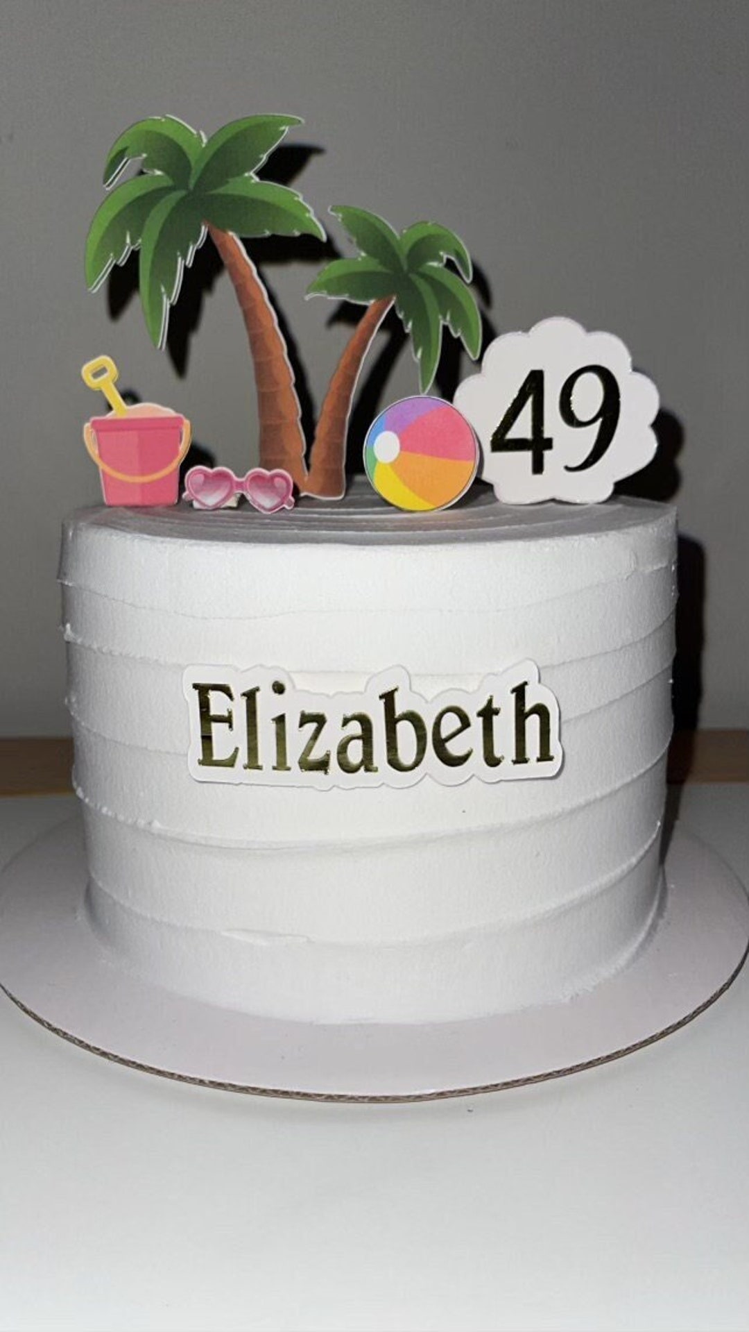 Beach Inspired Cake Topper and Cake Charms La Playa Birthday Topper and ...